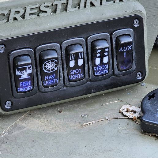 🛥️ jon boat switch pannel mount・ STL File for ・Cults