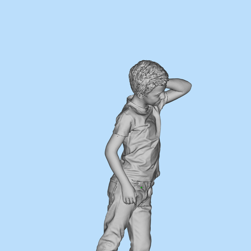 👦 Embarrassed boy scratching his head Scene character model・ OBJ File ...