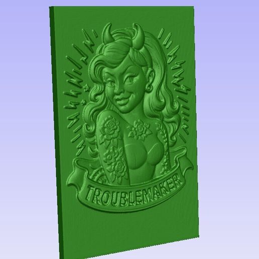 👧 Troublemaker・Free STL File for 3D printing and CNC machining - Laser ...