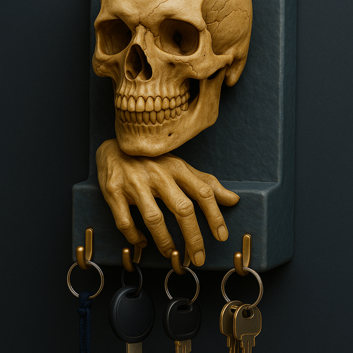 💀 Gothic Skull Hand Key Holder – Wall Mounted Hook Rack for Keys ...