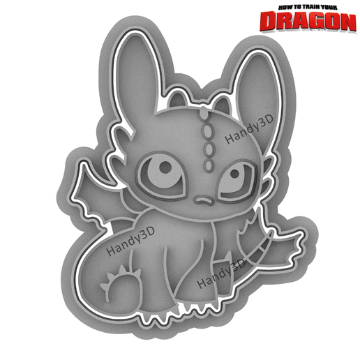 STL file Toothless sitting v2 How to train your dragon COOKIE CUTTER ...