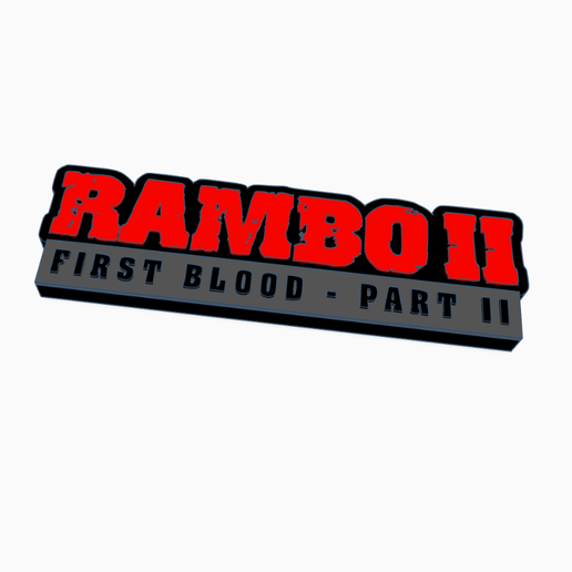 🩸 RAMBO II (FIRST BLOOD Part II) Logo Display by MANIACMANCAVE3D・ STL ...
