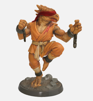 🎲 Blind Dragonborn Monk - DnD Miniature・ OBJ File for 3D printing・Cults