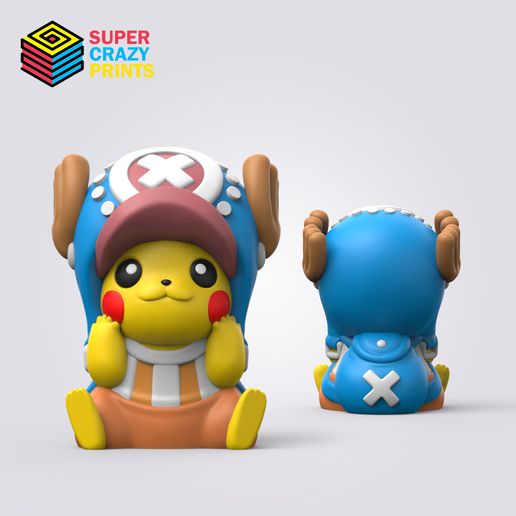 🐉 POKEMON - Tony Tony Chopper x Pikachu (EASY PRINT NO SUPPORT)・ STL ...