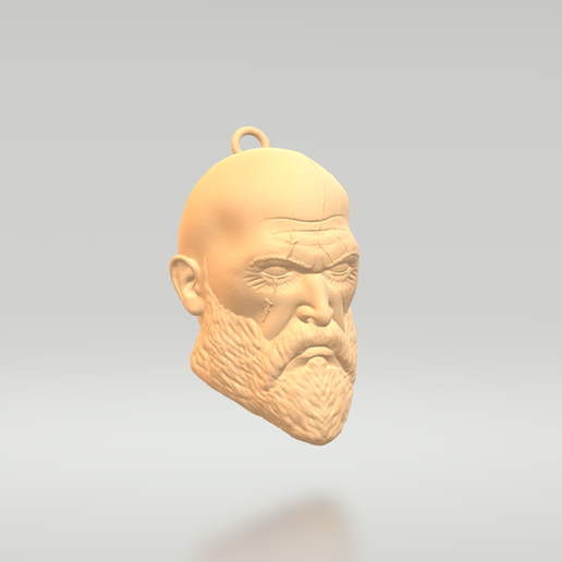 Archivo STL Kratos Head Keychain 🗝️ ・Modelo para descargar y imprimir ...