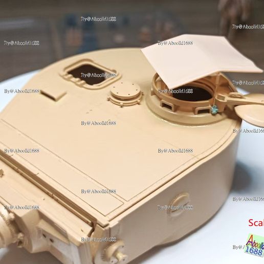 3D printed Tiger Tank Late Production Turret parasol_B.(STL-35-16 ...