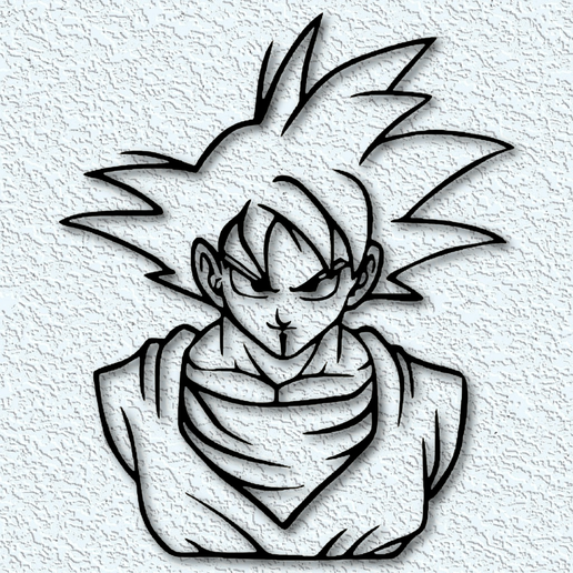 🎨 goku dragonball z wall art goku wall decor 2d art anime・ STL File for ...