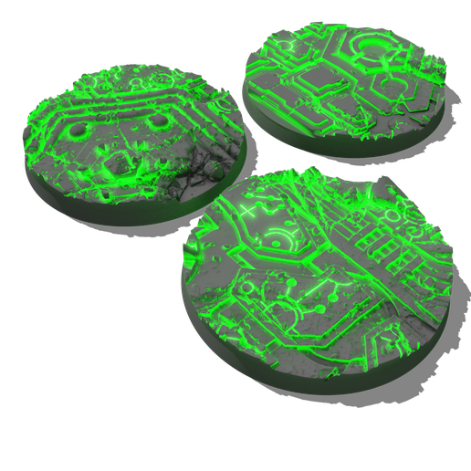 STL file 6 Necron Tomb World Miniature Bases - 65 mm - Pack 2 Bundle 🪦 ...
