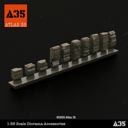 🧱 1:35 Bricks, Old and Weathered・ 3D File for 3D printing・Cults