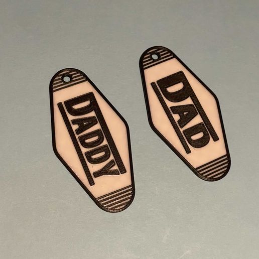 🗝️ Retro Dad/Daddy otel keychain・Free STL File for 3D printing・Cults