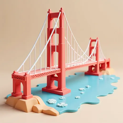 Golden Gate Bridge Model 🌉・ STL File for 3D printing・Cults