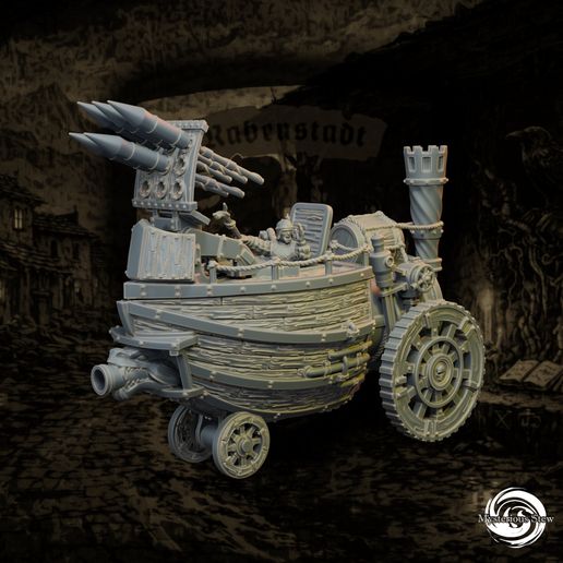 😤 Rabenstadt Modular Steam Landship・ 3D File for 3D printing・Cults