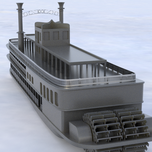 👸 Creole Queen Steam Boat Scale Model (Simplified)・ STL File for ・Cults