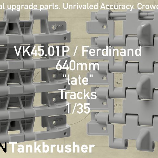 🛤️ 1/35 workable tracks for Ferdinand tank hunter late. #352412105・ 3D ...