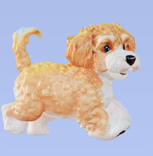 👾 Adorable Fluffy Goldendoodle Puppy 3D Model - STL, 3MF, OBJ ...