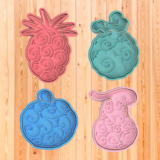 STL file One Piece Devil's Fruit Cookie Cutter - pack 2 - cookies 🍪 ・3D ...