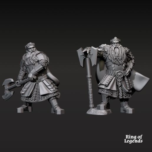 3D file 2x Kalak King | Kalak Dwarves | Fantasy | Ring of Legends 🤴 ...