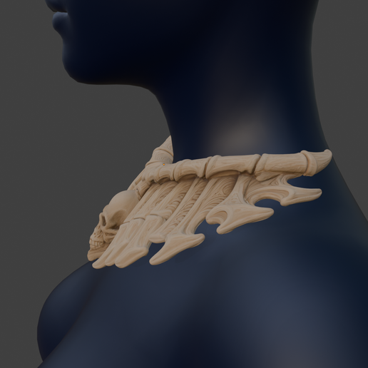 ☠️ Necromancer Skeleton Gorget・ STL File for 3D printing・Cults