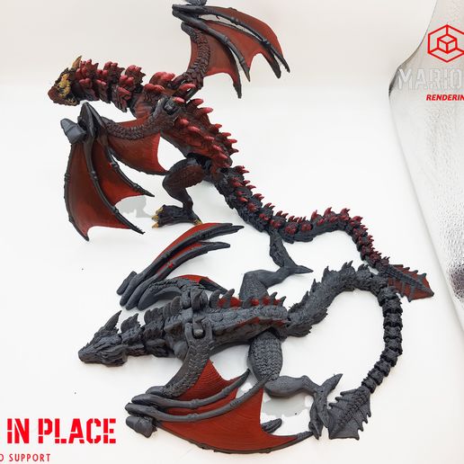 Archivo STL dragon_drogon_flexi_printinplace 🐉 ・Modelo para descargar y ...