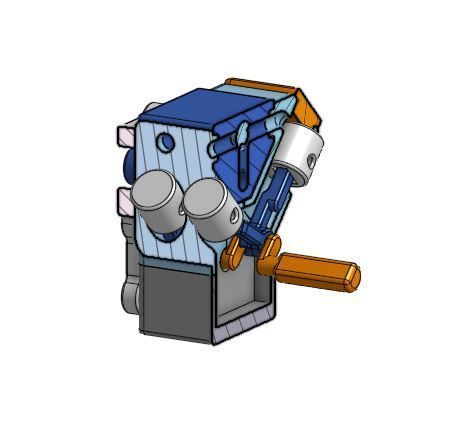 🎁 Working V4 compressed air engine・ STL File for 3D printing・Cults