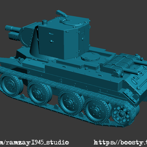🧨 BT-42 Finnish artillery tank 1:100・ STL File for 3D printing・Cults