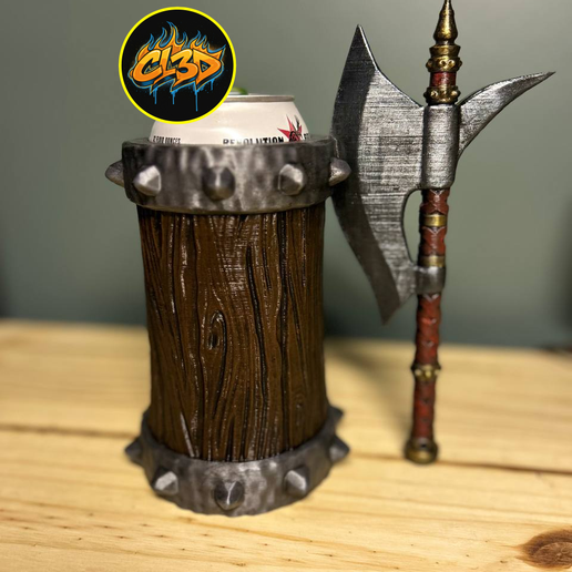 STL file Diablo II Great Axe Can Koozie / Holder 🪓 ・3D printable model ...