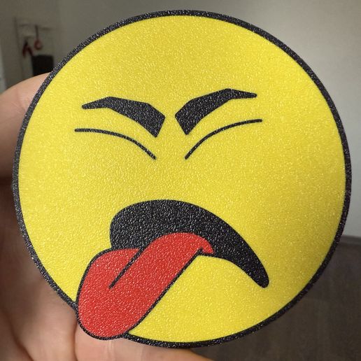 🚩 Disgusted emoji coaster・ STL File for 3D printing・Cults