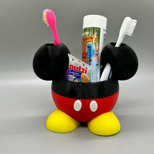 🪥 Mickey Mouse-themed Toothbrush and Toothpaste Holder・Free STL File ...