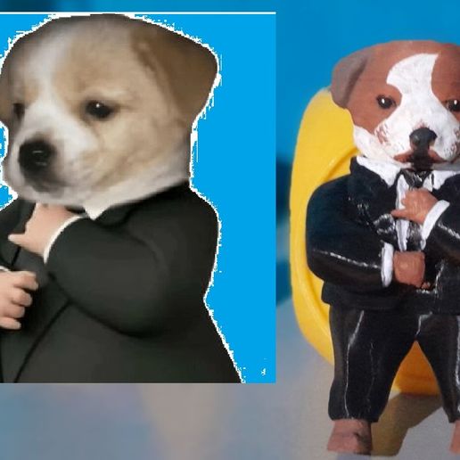 3D printed perrito con smoking meme・Cults