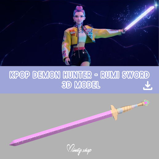 🗡️ Inspired Kpop Demon Hunters Rumi's sword・ 3D File for 3D printing・Cults