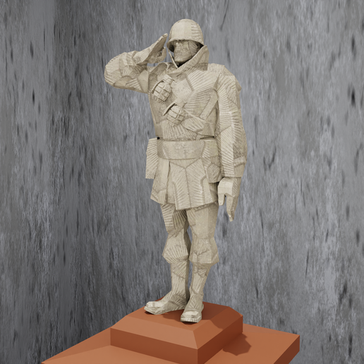 🫡 Soldier Saluting Statue・ STL File for ・Cults