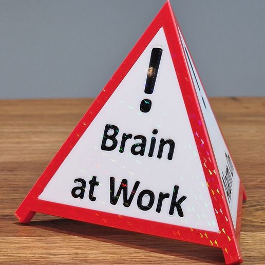 3MF file Hazard Triangle - Brain at Work 🔺 ・3D printing model to ...