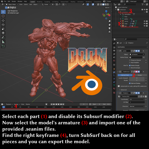 🫡 Doom - Demonic Troopers (Eternal) - BLEND・Free 3D File for ・Cults