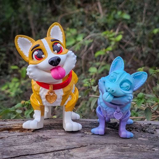 🐕 Cute Flexy Welsh Corgi (no support)・ STL File for 3D printing・Cults