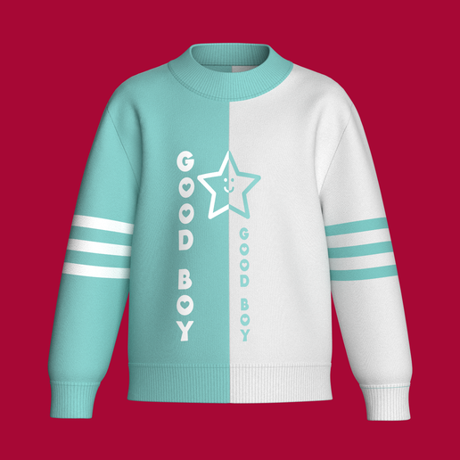 🎨 Kids Printed Color Block Sweatshirt | Marvelous / Clo3d / obj / fbx ...
