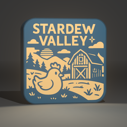 🪞 Logo Stardew Valley - Lampara Lightbox・ 3MF File for 3D printing・Cults