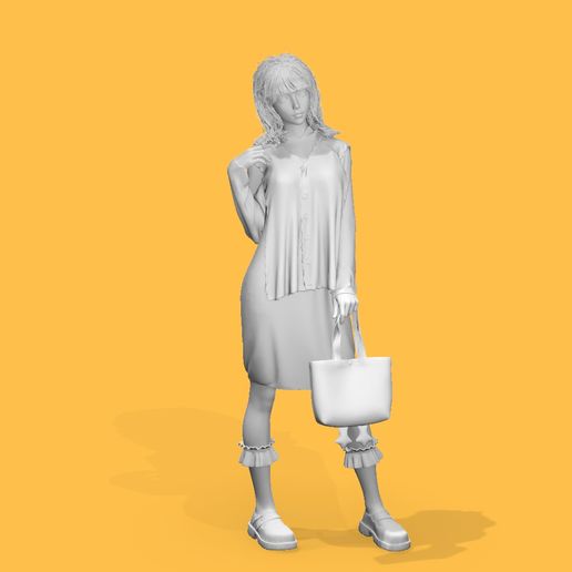 STL file Woman Figure Standing with holding handbag 👩 ・3D print design ...
