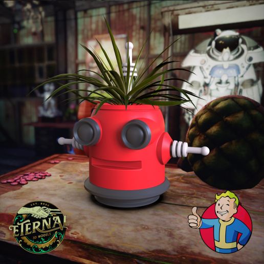 🚀 RED ROCKET ROBOT HEAD PLANTER - FALLOUT - ETERNAL・ 3D File for 3D ...