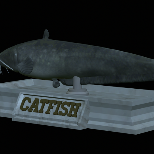 🐠 fish wels catfish / Silurus glanis statue detailed texture for 3d ...