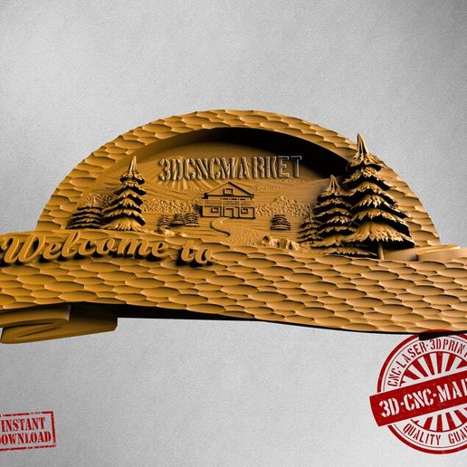 🖨️ Welcome sign STL, Welcome sign 3d figure, stl, 3d printer STL files ...
