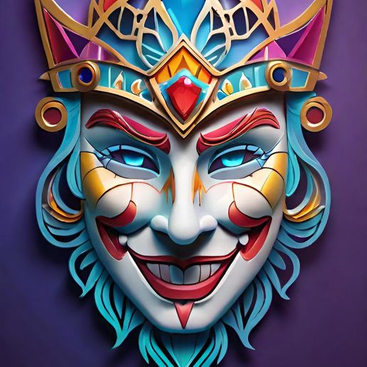3D file colorful abstract jester mask 🎨 ・3D printable design to ...