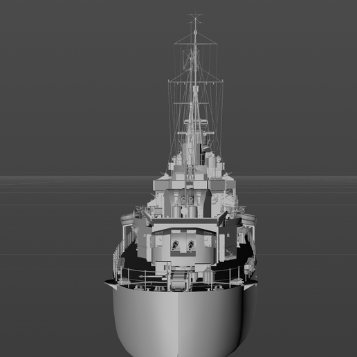 🚢 3D model of the Canadian destroyer Haida・ OBJ File for 3D printing・Cults