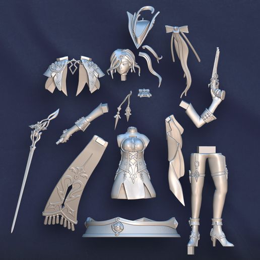 👾 Clorinde Figure - Genshin Impact・ STL File for 3D printing・Cults