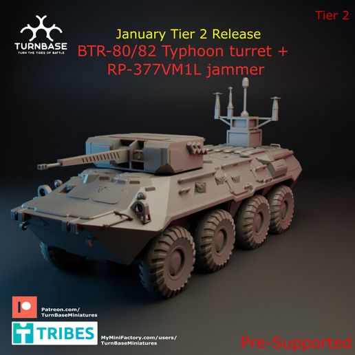 🎲 TurnBase Miniatures: Wargames- БТР 80/82 Тайфун турель + глушитель ...