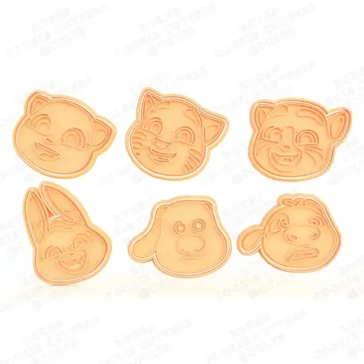 🍪 Talking Tom Friends cookie cutter set of 6・ 3D File for 3D printing・Cults