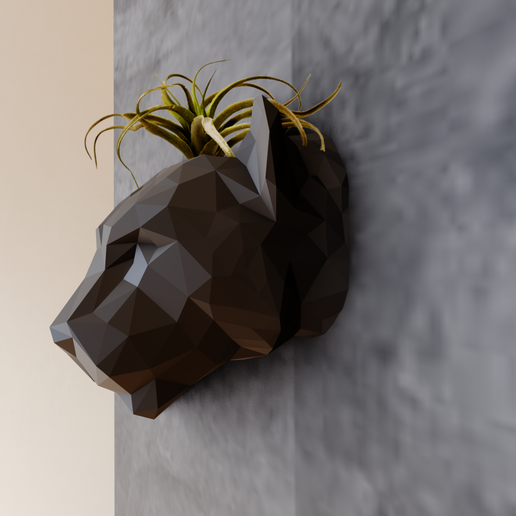 leopard head vase