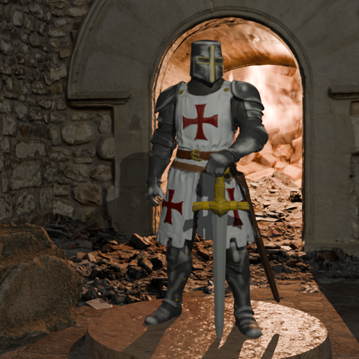 🫡 Crusader Knight - Knights Templar 4・ STL File for 3D printing・Cults