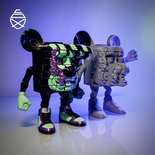 🐁 Pixel Mouse + Body holder・ 3D File for 3D printing・Cults