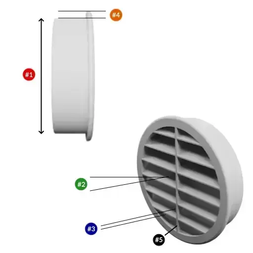 🏢 Round air vent ∅ 152 mm - 45° with central reinforcement ...