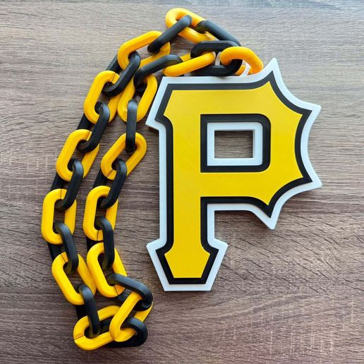 🏴‍☠️ Pittsburgh Pirates Logo Oversized Necklace, Pendant Chain・ 3D File ...